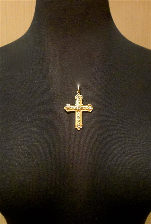 Estate Rose Cut Diamond and 22K Yellow Gold Cross Pendant | CHURCHILL ...